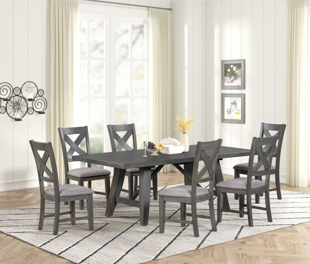 Jordan 7pc Dining Set - Grey – Candace & Basil Furniture